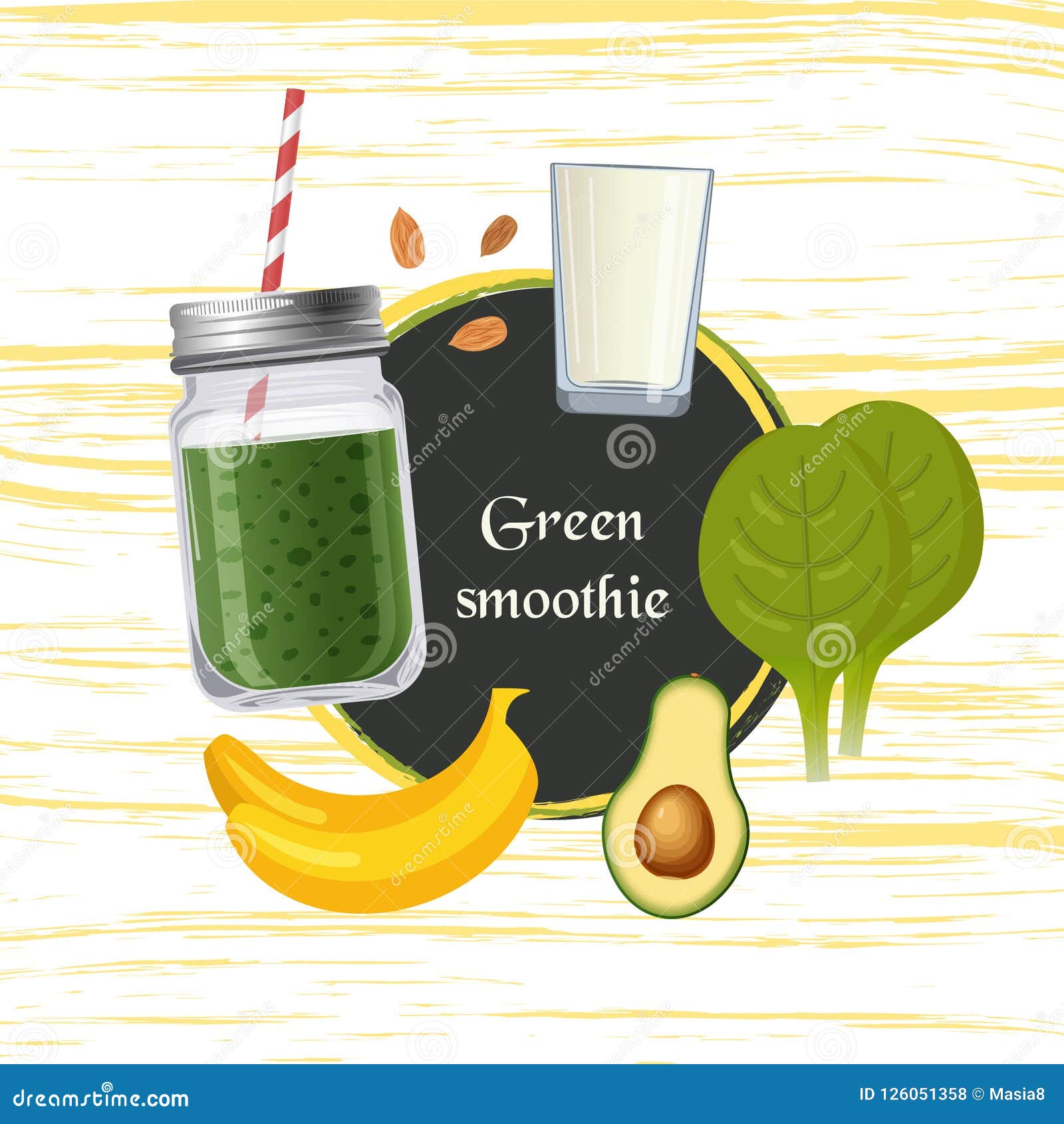 Green Smoothie Vector Concept Stock Illustration - Illustration of ...