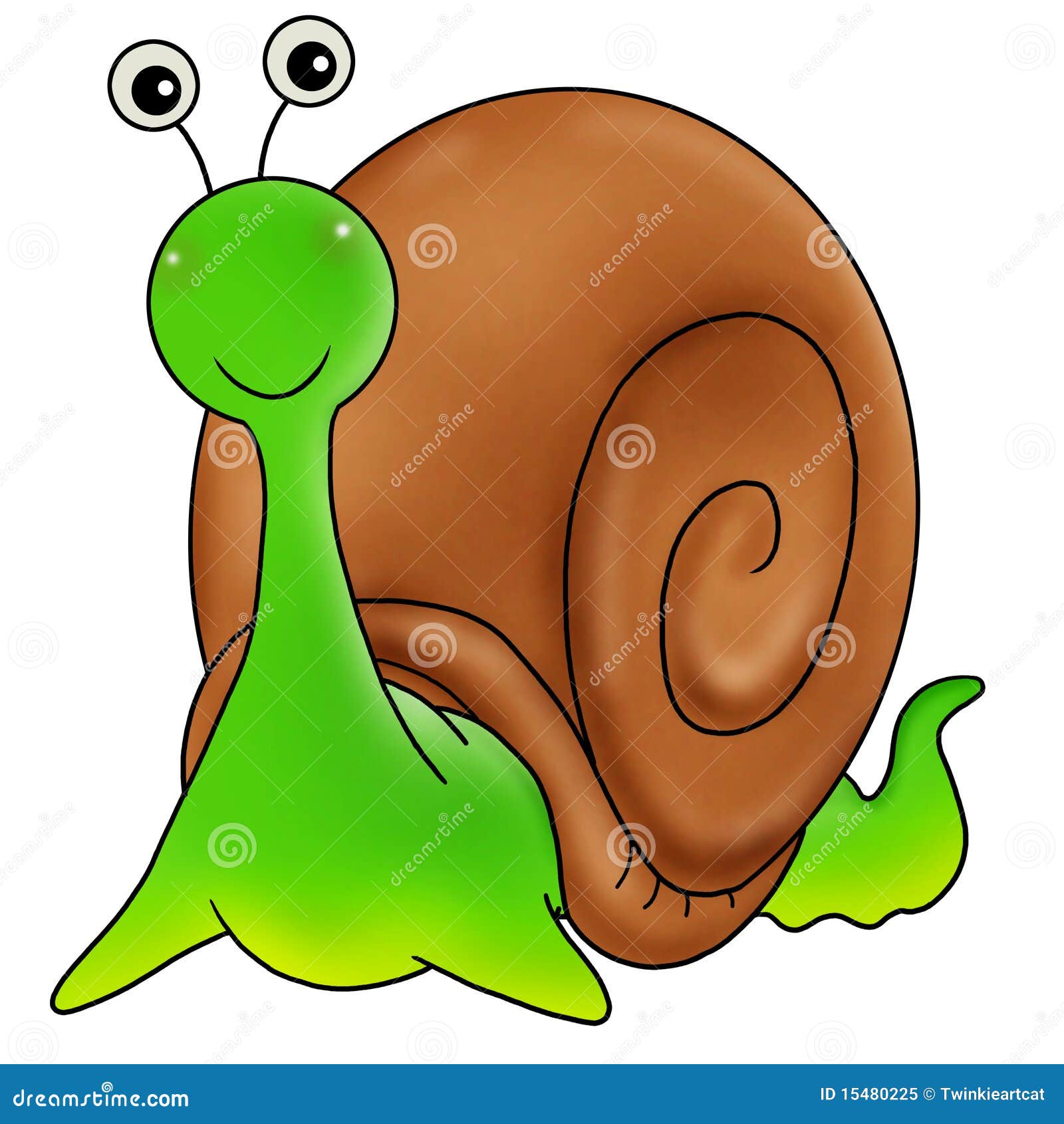 Green snail stock illustration. Illustration of animal - 15480225