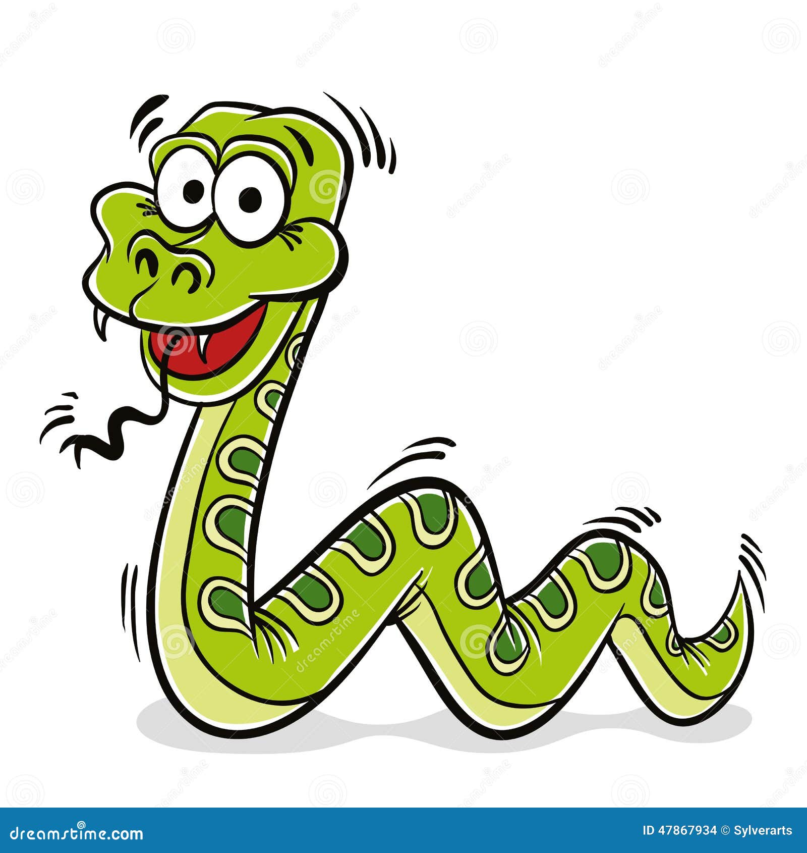 Green snake cartoon. stock vector. Illustration of happy - 47867934