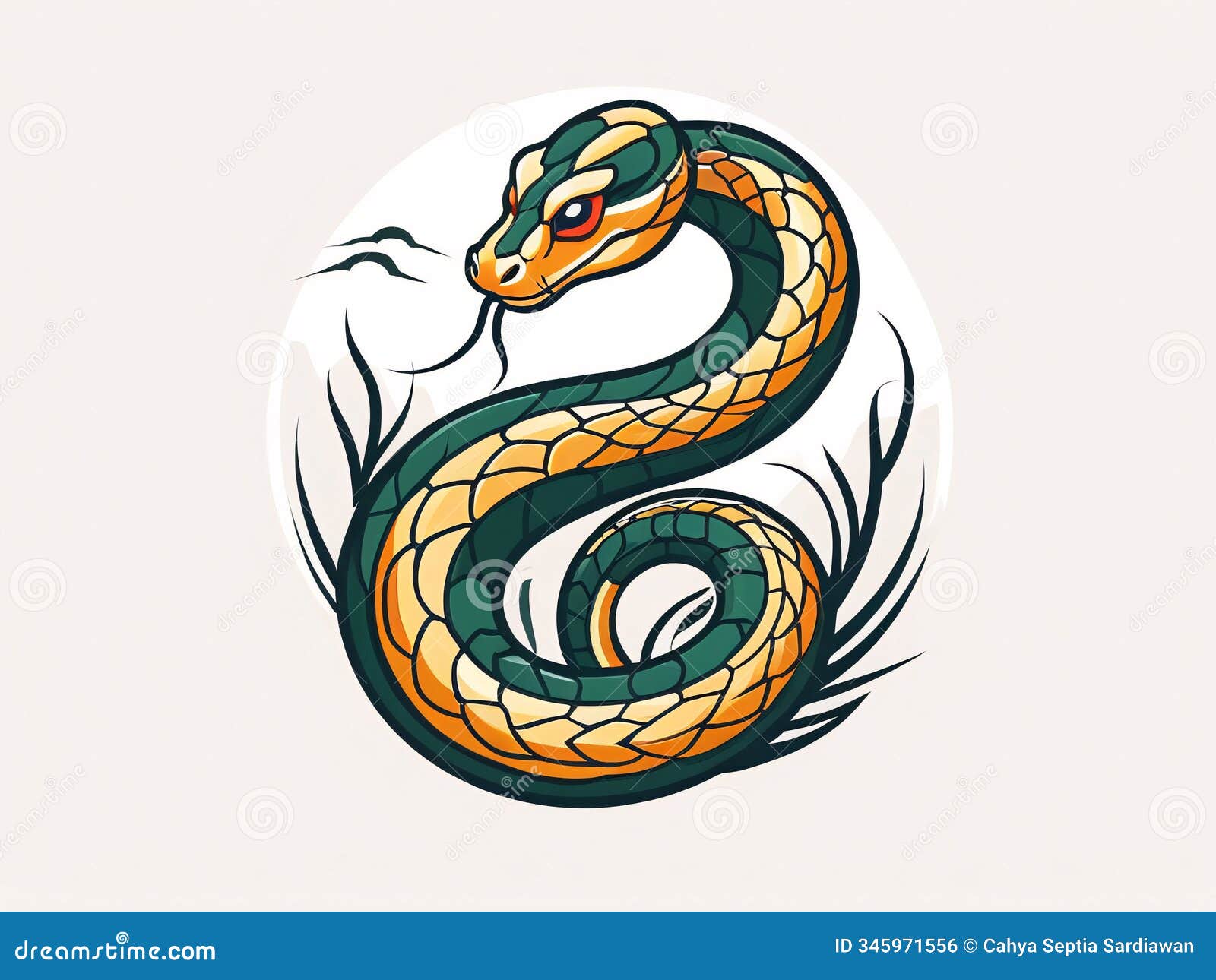 A green snake design logo stock illustration. Illustration of serpent ...