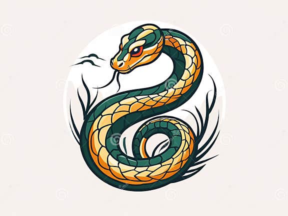 A green snake design logo stock illustration. Illustration of serpent ...