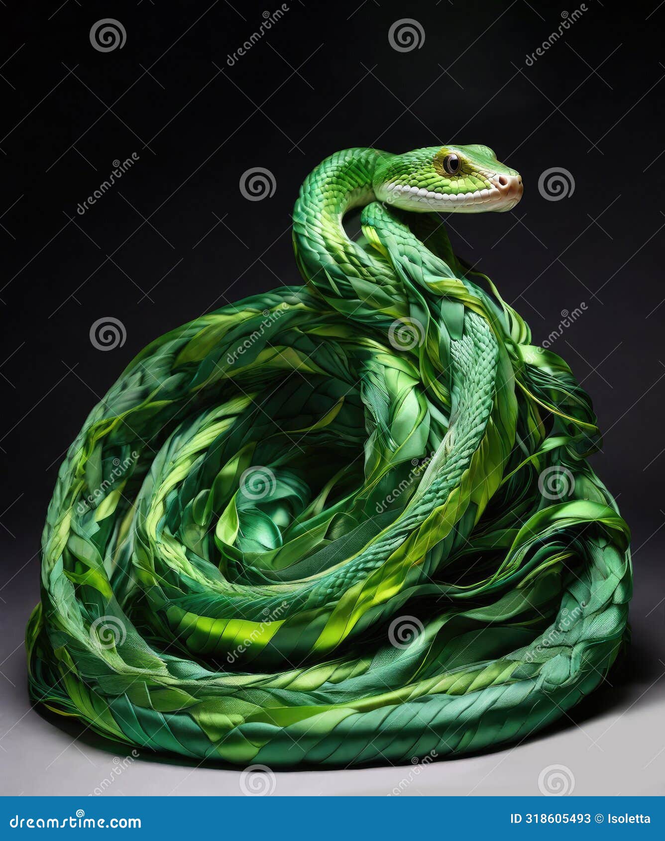 Green snake illustration stock image. Image of green - 318605493
