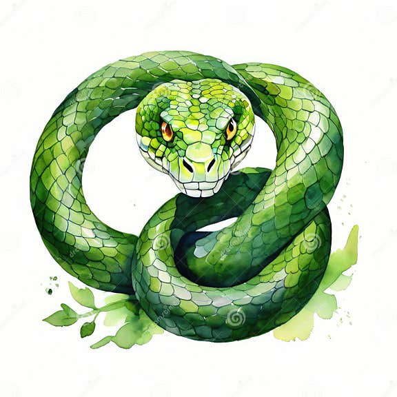 Green snake illustration stock image. Image of poisonous - 318605955