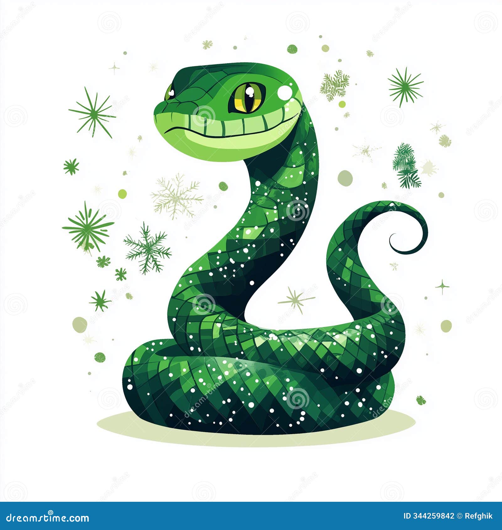 2025 Cartoon 3D Snake. The Snake Is Sitting On A Pile Of Gold Coins ...