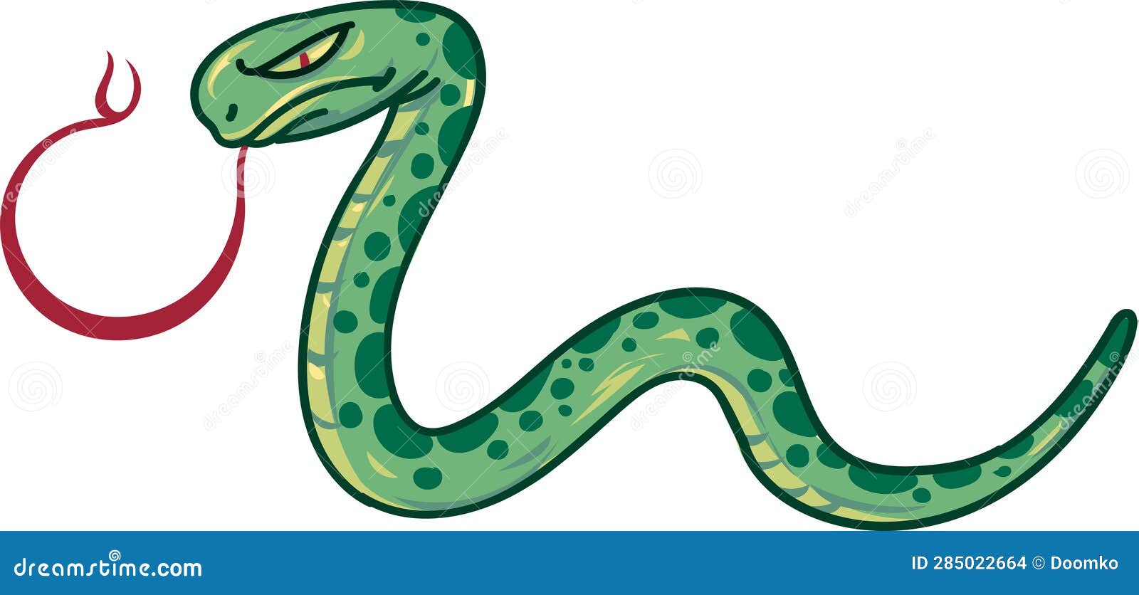 Green Snake on White Background Stock Vector - Illustration of bite ...