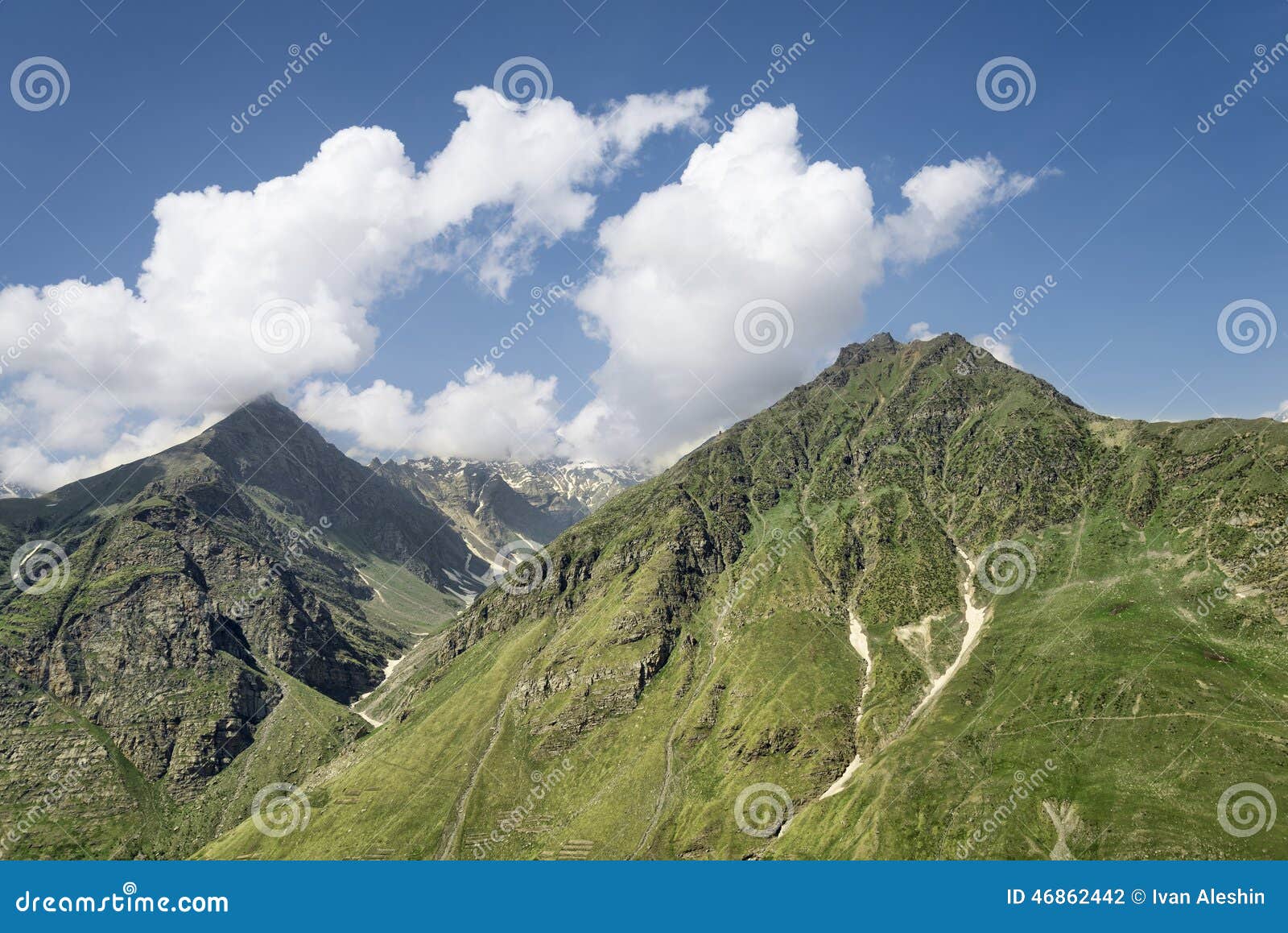 Green and Snow Covered Mountains Stock Photo - Image of amazing, high ...