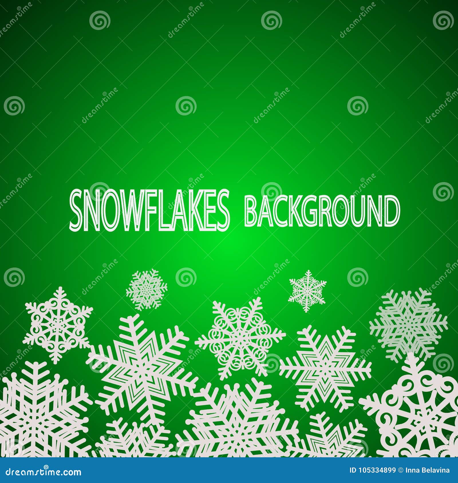 Green Snowflakes Background. Vector Illustration. Stock Vector ...