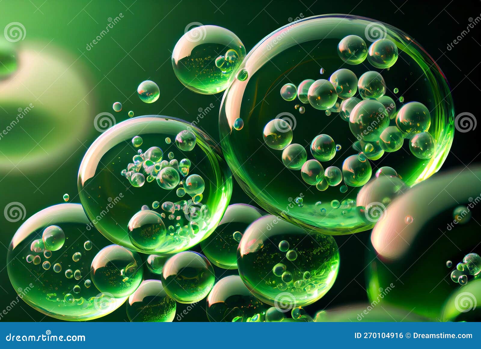 Green Soap Bubbles Abstract Background. Stock Illustration ...