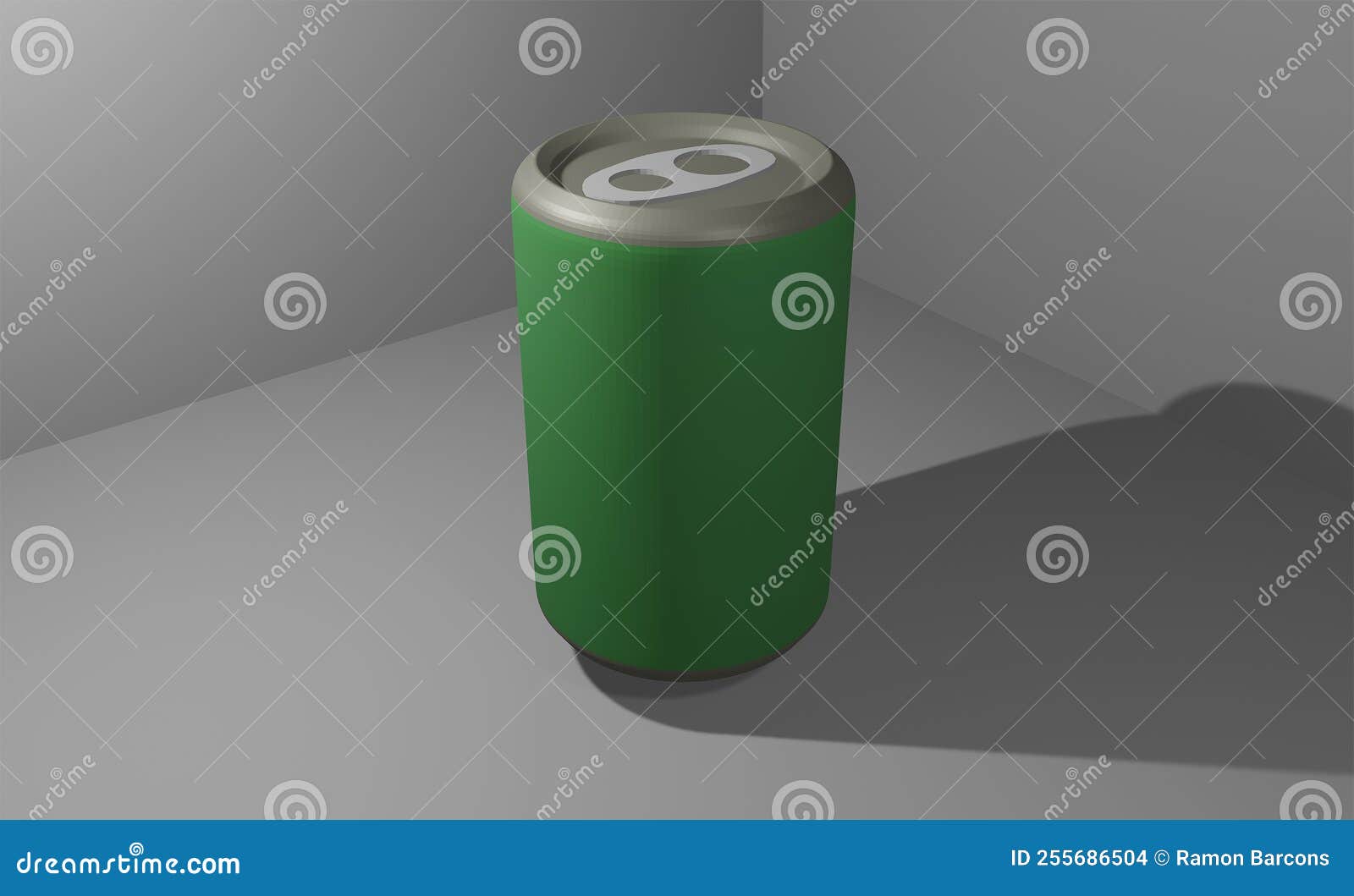 Green Soda Can Made with 3d Program Stock Illustration - Illustration ...