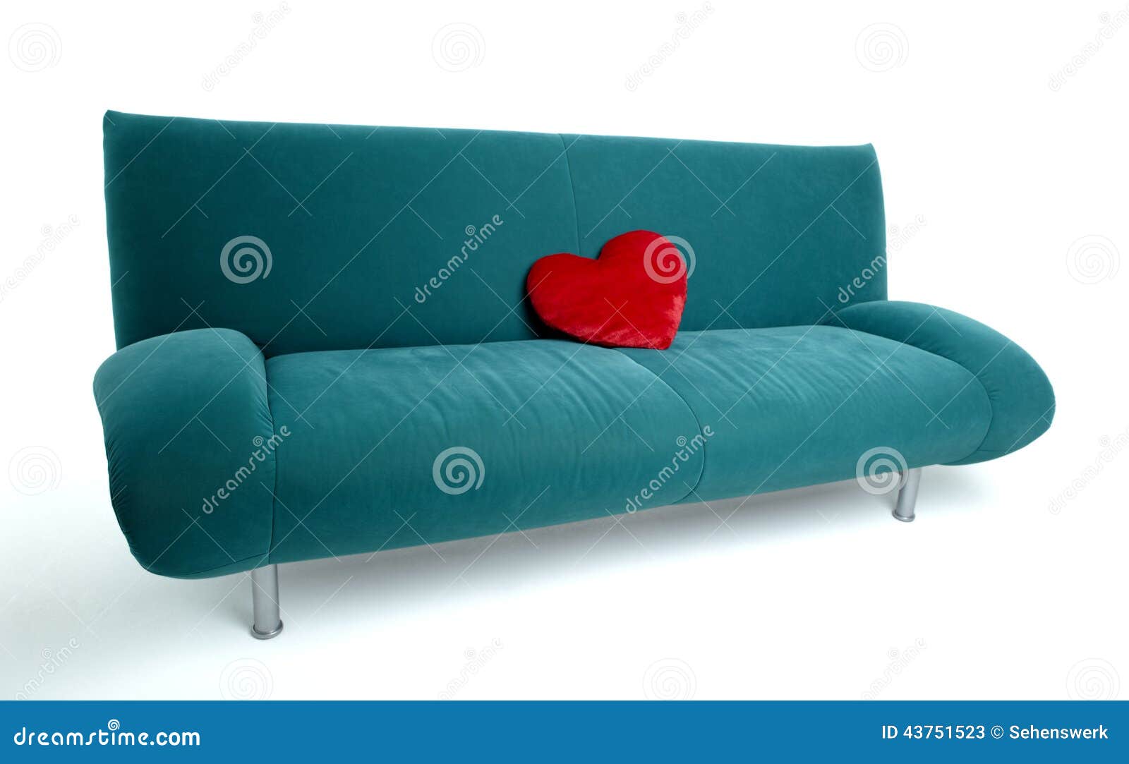 Green sofa with red heart stock image. Image of shaped - 43751523