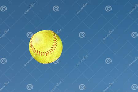 Green softball stock image. Image of midair, yellow, softball - 4813561