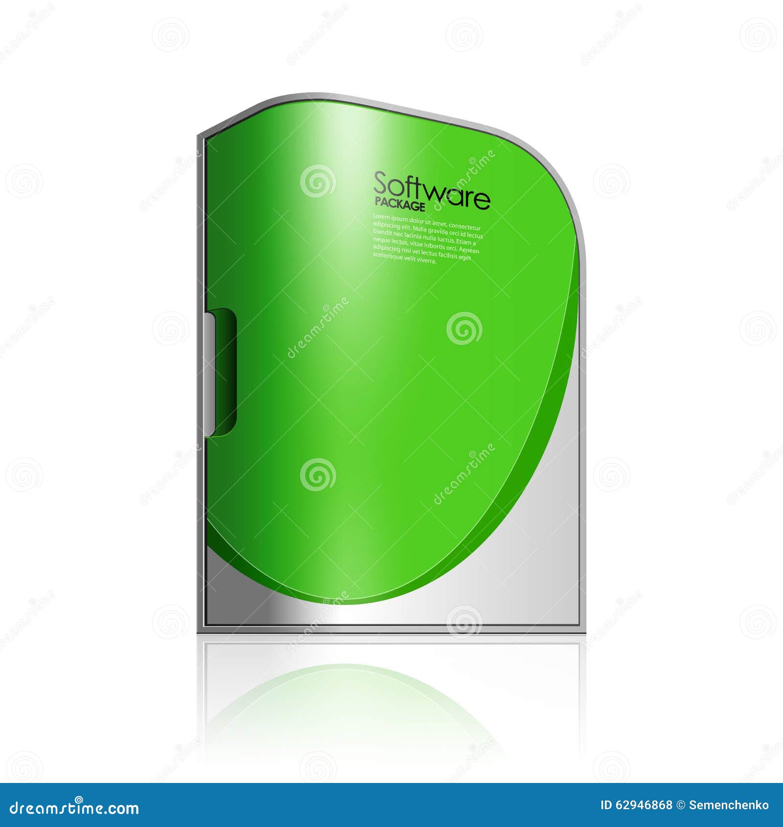 Green Software Box Package with Rounded Corners Stock Vector ...