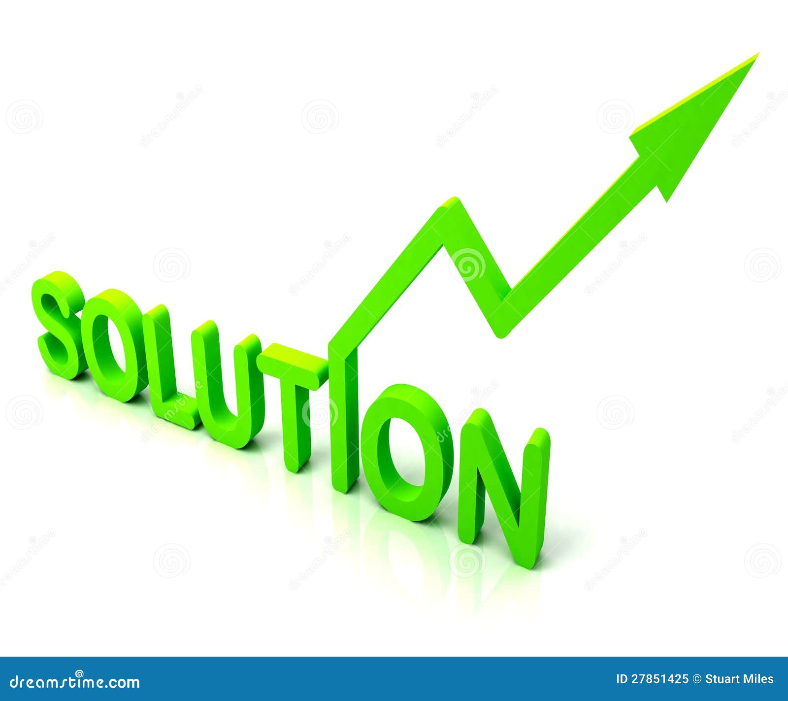 Green Solution Word Shows Success and Strategy Stock Illustration ...