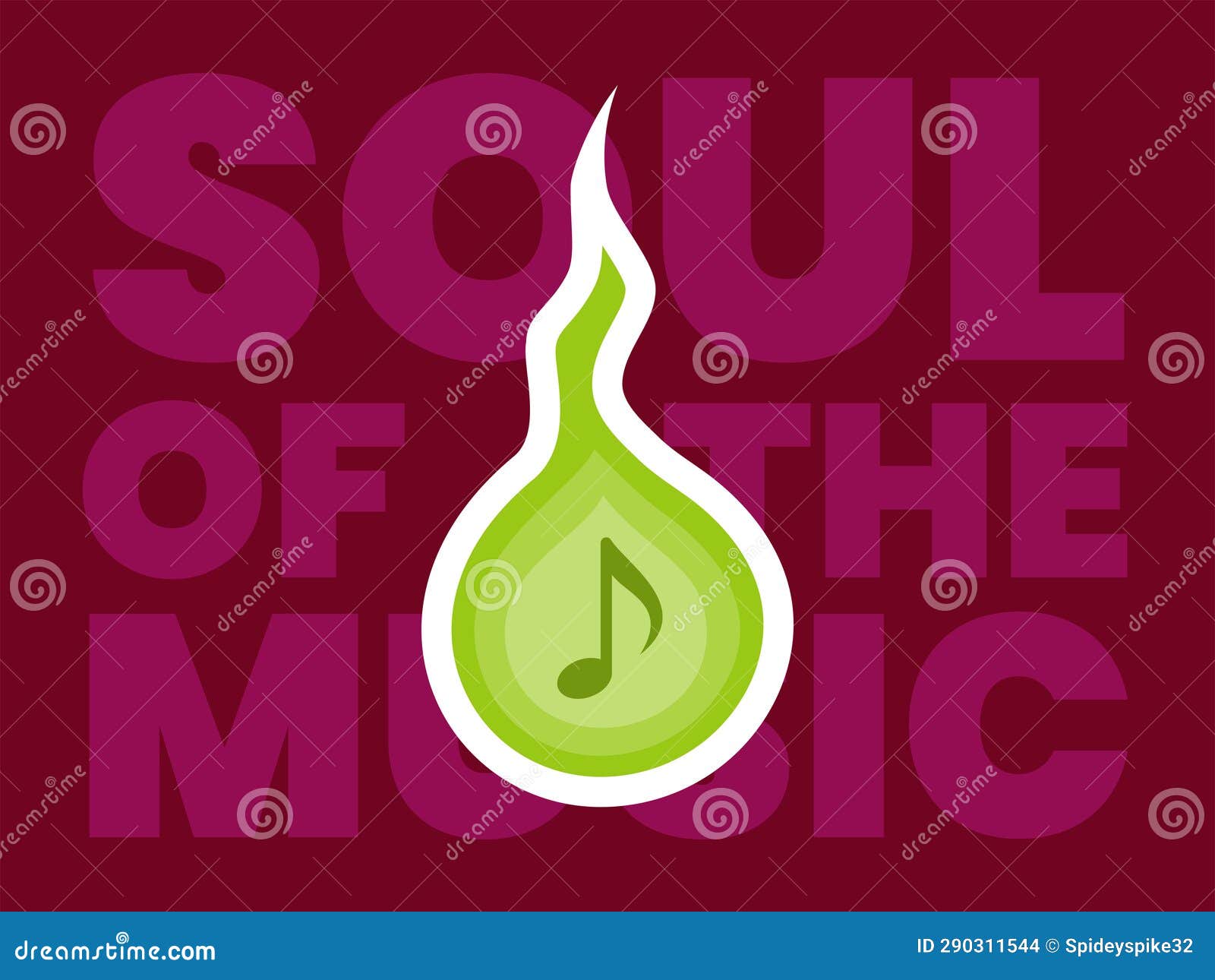 A Green Soul with Music Tone Inside. Isolated Vector Illustration Stock ...
