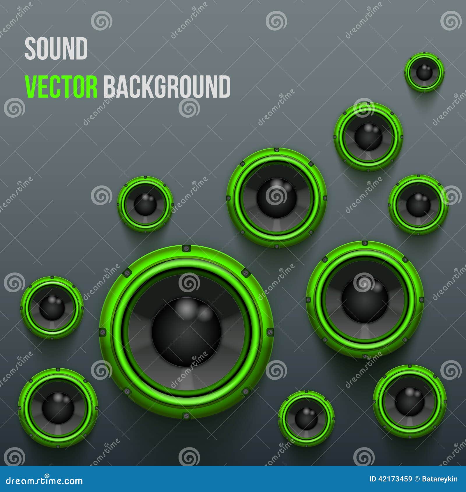 Green Sound Load Speakers on Dark Background. Stock Vector ...