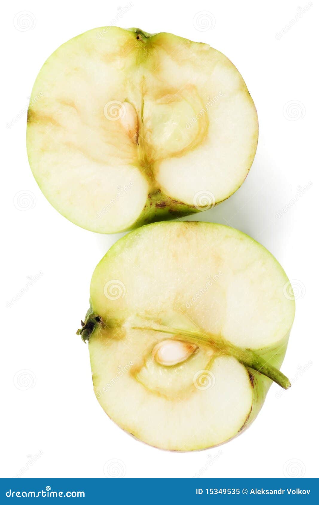 Green Sour Unripe Apple Macro Stock Image - Image of petiole, shallow ...