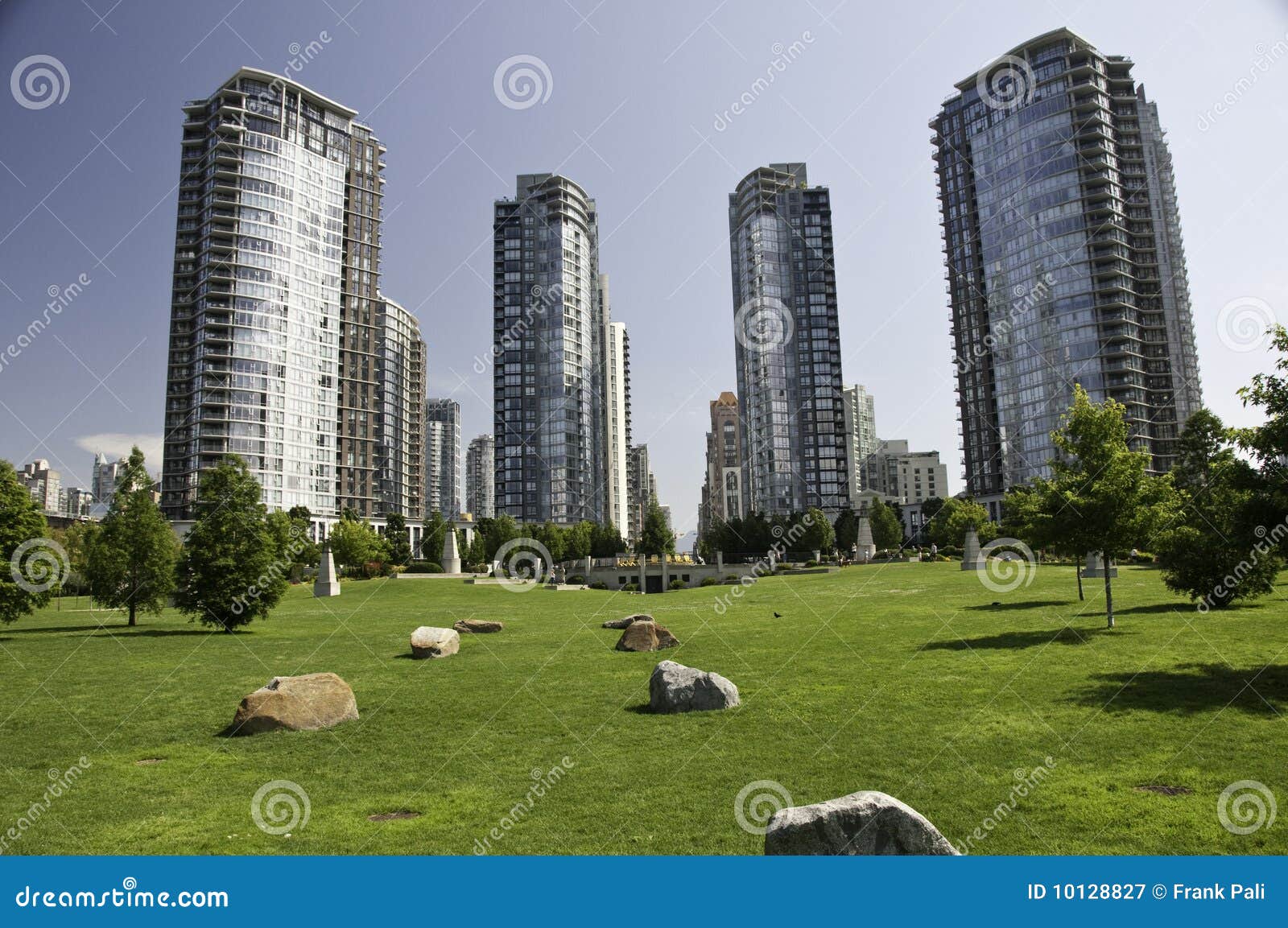 Green Space with in the Dowtown Highrise Condos Stock Image - Image of ...