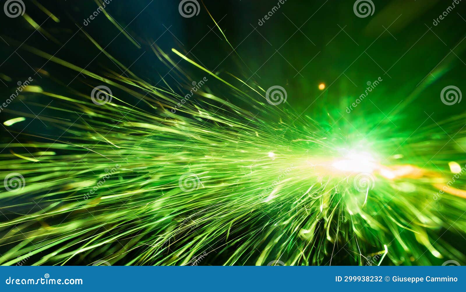 Green Sparks and Blurred Background Stock Illustration - Illustration ...