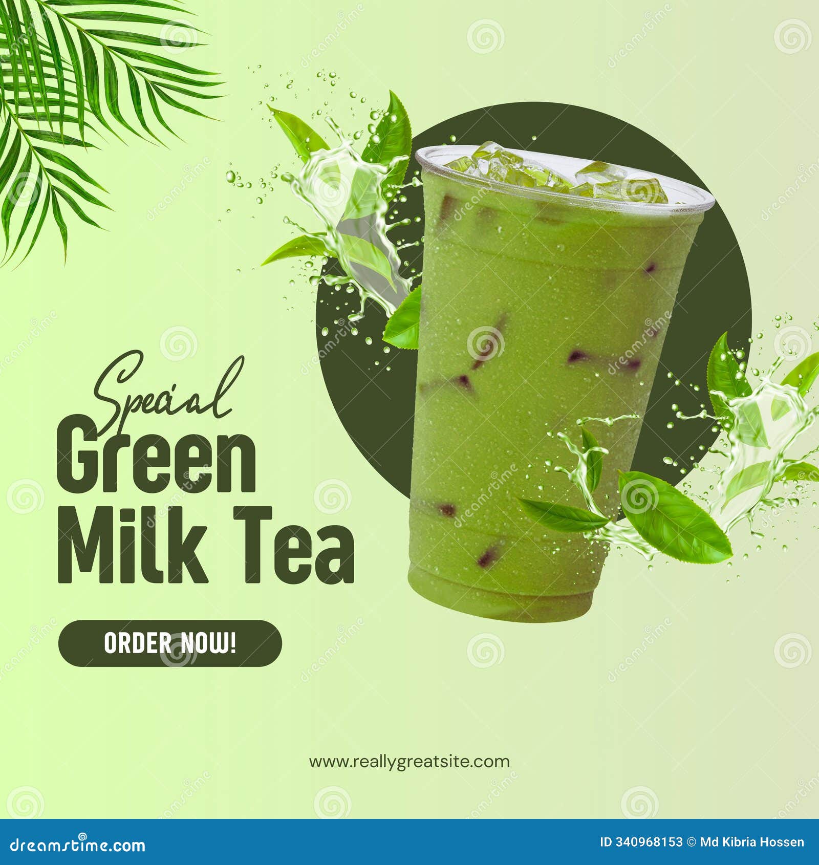 Green Special Green Milk Tea Instagram Post - 1 Stock Image - Image of ...