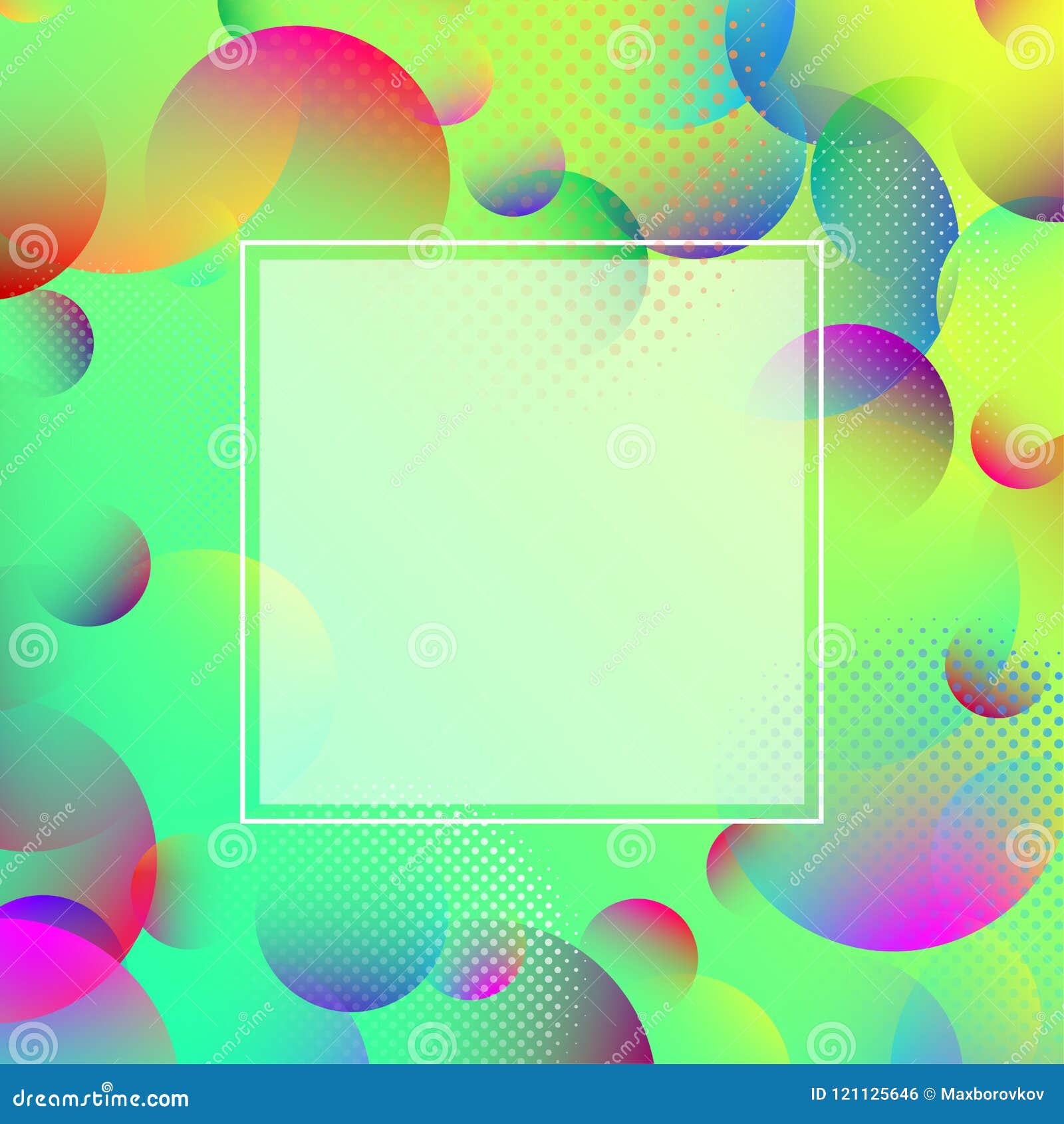 Green Spectrum Background with Color Abstract Bubbles Pattern. Stock ...