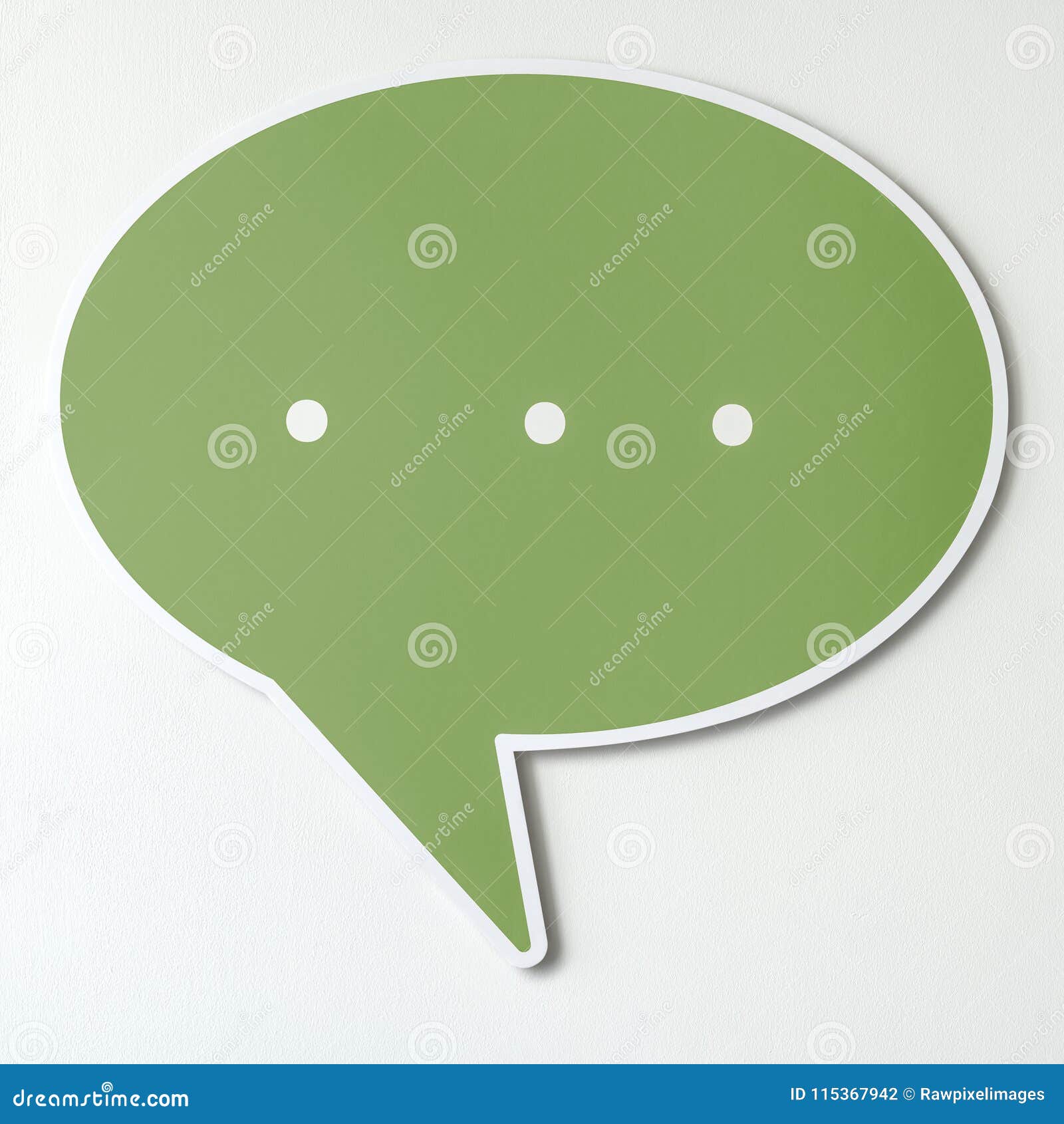 Green Speech Bubble Cut Out Icon Stock Photo - Image of global, bubble ...