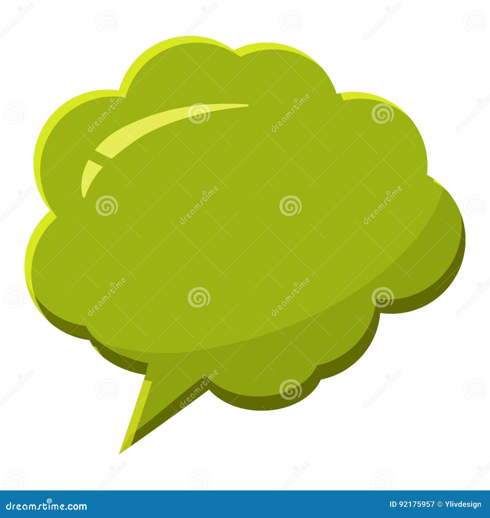 Green Speech Bubble Icon, Cartoon Style Stock Vector - Illustration of ...