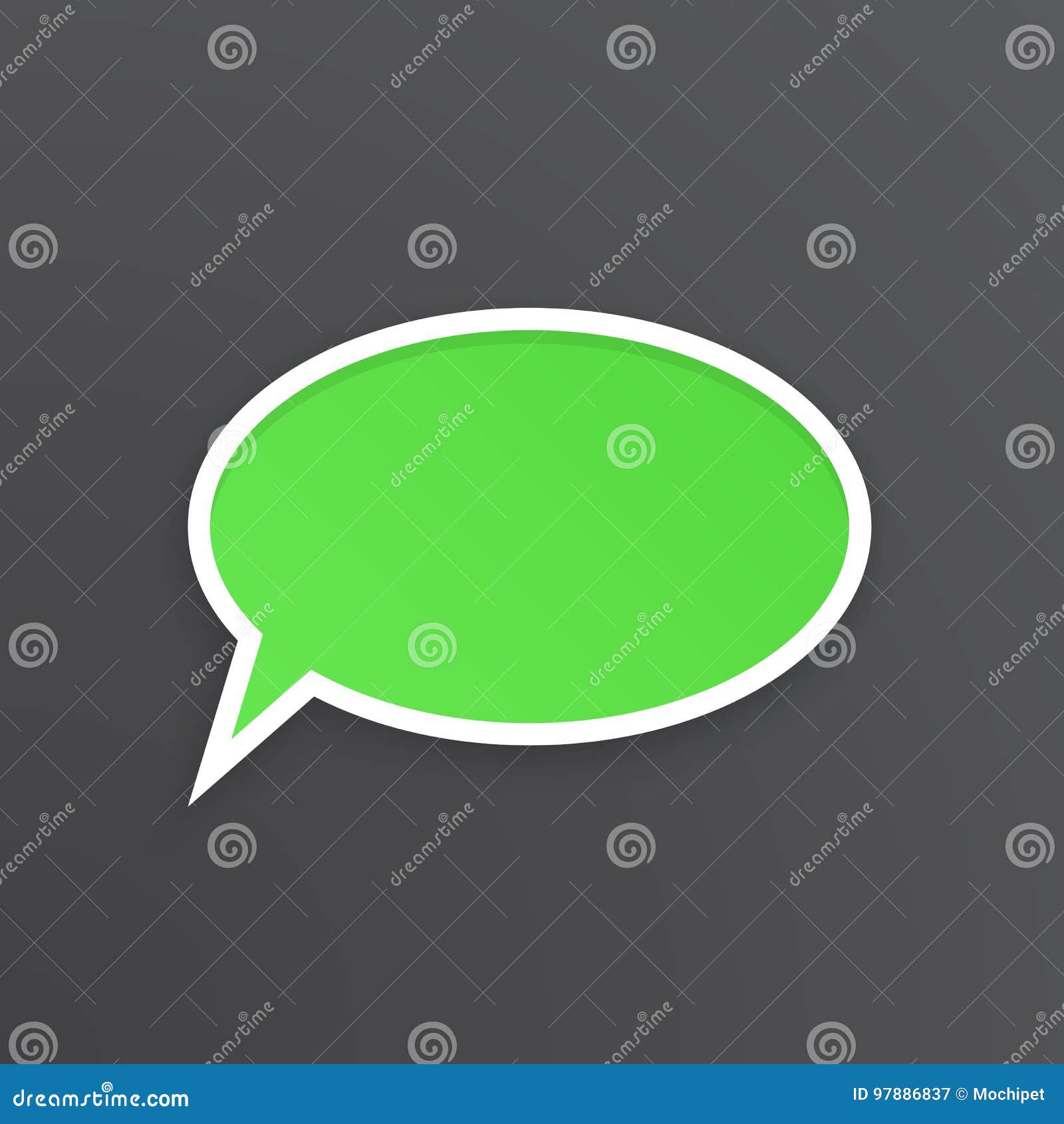 Green Speech Bubble for Talk at Oval Shape Stock Vector - Illustration ...