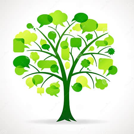 Green Speech Bubble Tree stock vector. Illustration of plant - 36727473