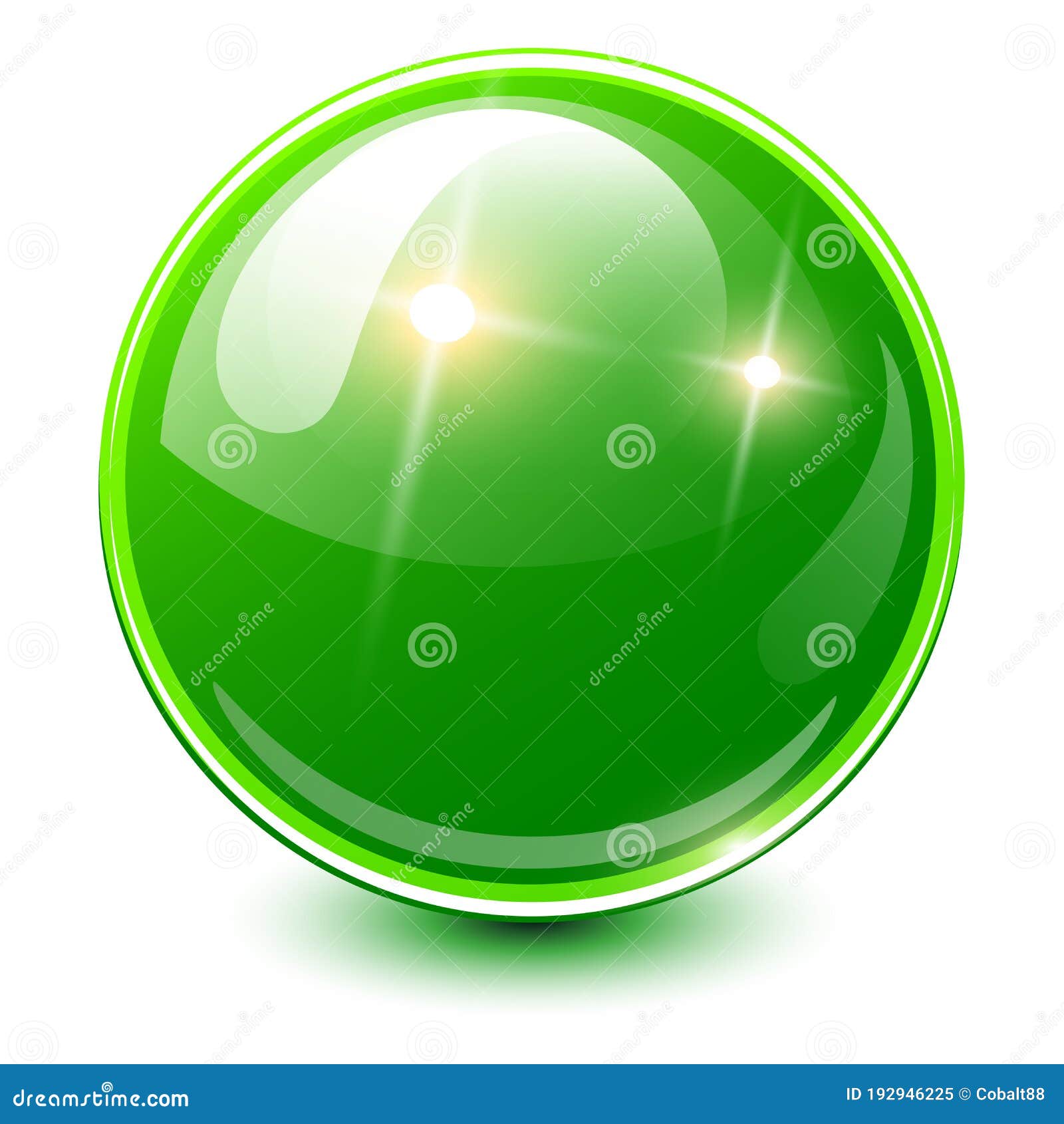 Green sphere 3D shiny icon stock vector. Illustration of glass - 192946225