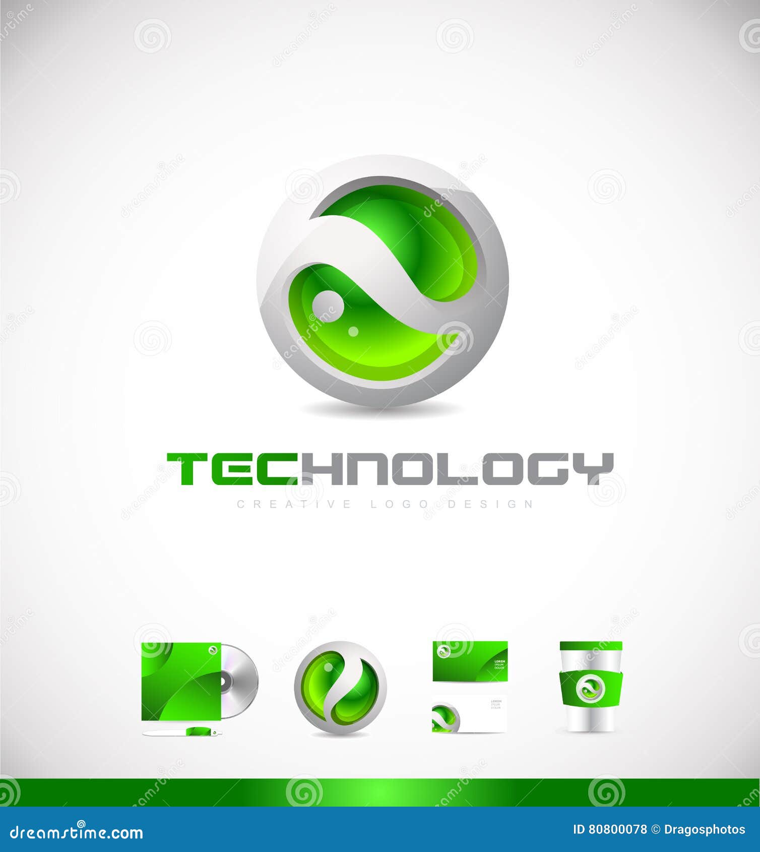 Green Sphere 3d Technology Logo Icon Design Stock Vector - Illustration ...