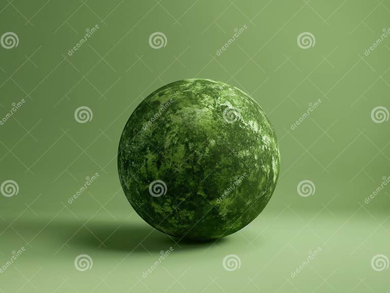 Green Sphere on Monochromatic Background Stock Image - Image of round ...