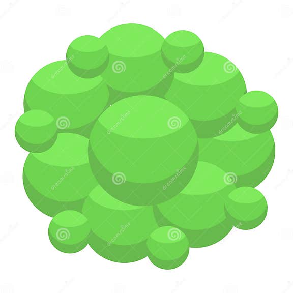 Green Spheres Forming Abstract Shape Representing Molecular Structure ...