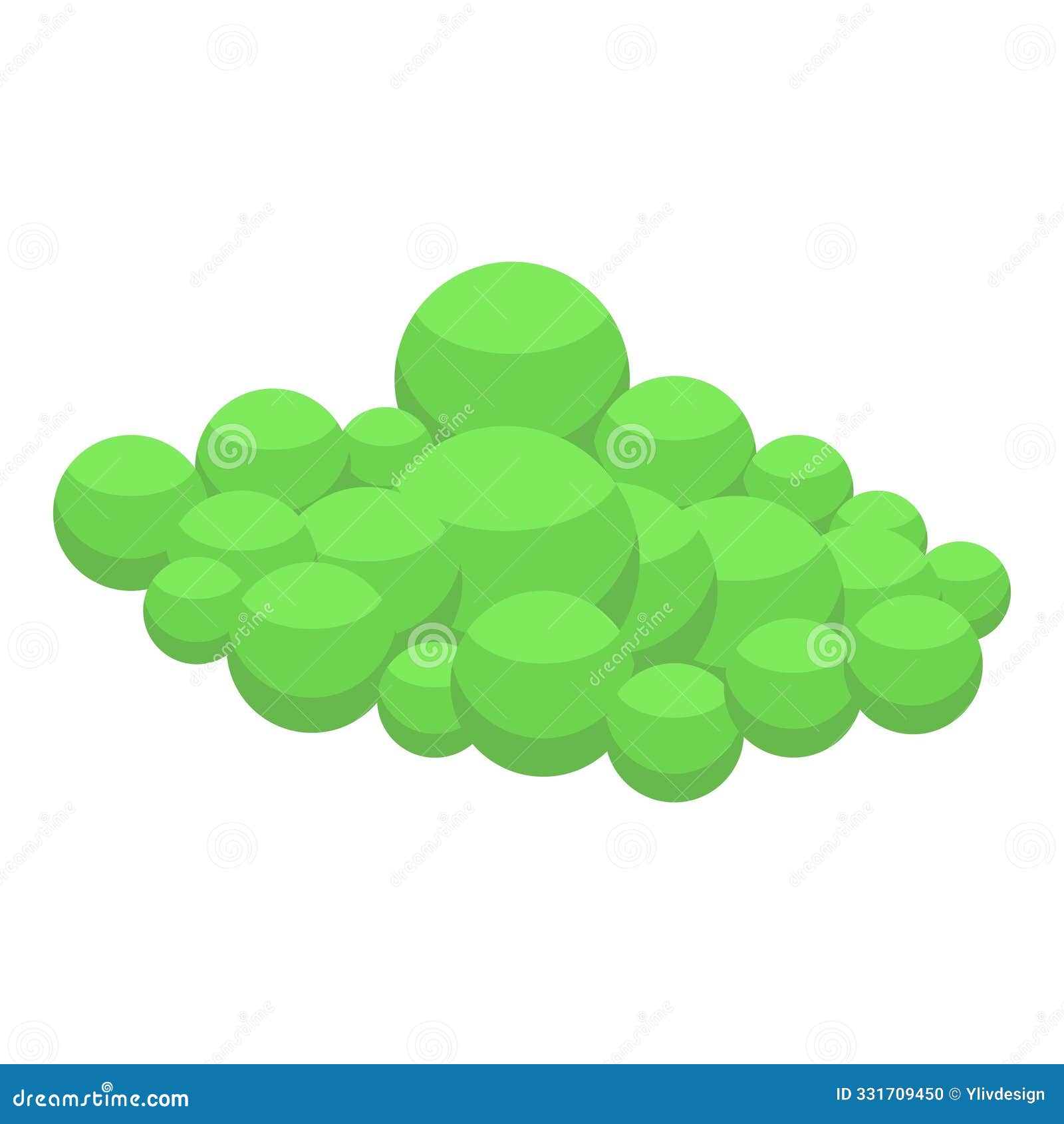 Green Spheres Forming a Big Round Shape on White Background Stock ...