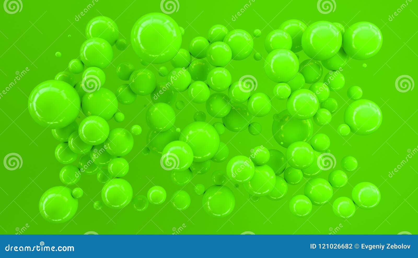 Green Spheres of Random Size on Green Background Stock Illustration ...
