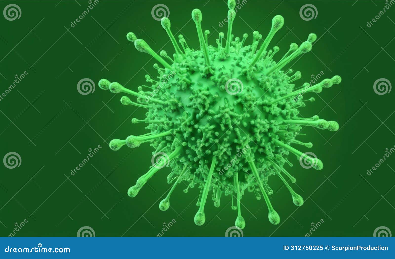 Green Spherical Virus Render Stock Image - Image of infection ...