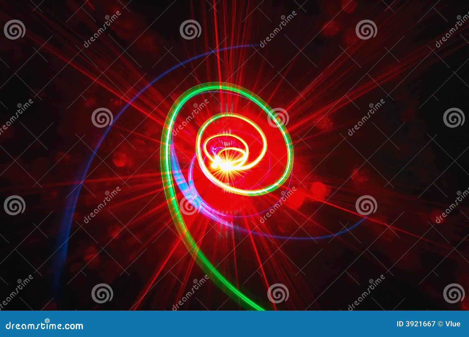 Green spiral with red rays stock image. Image of scientific - 3921667