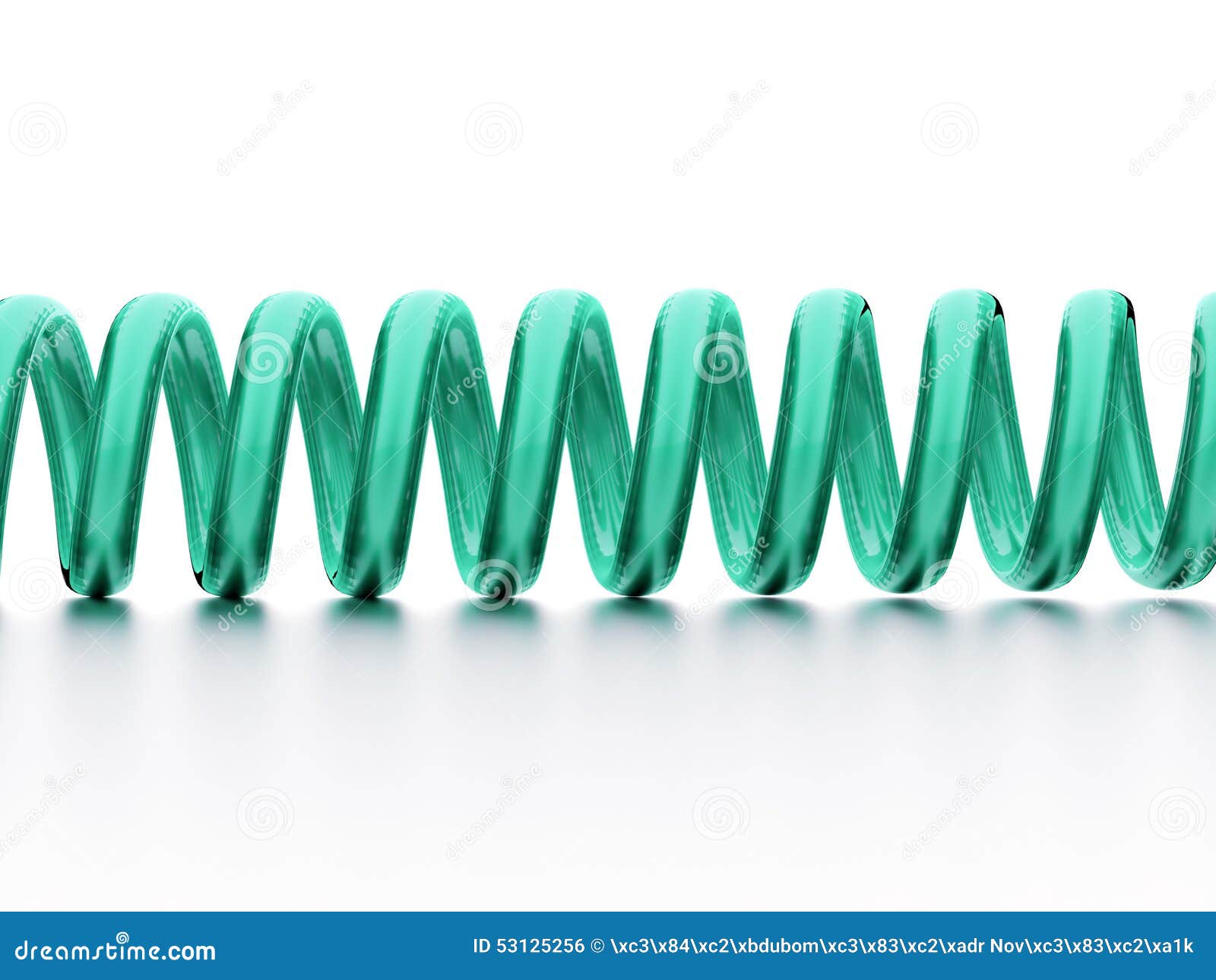 Green Spiral String Rendered on White Stock Illustration - Illustration ...