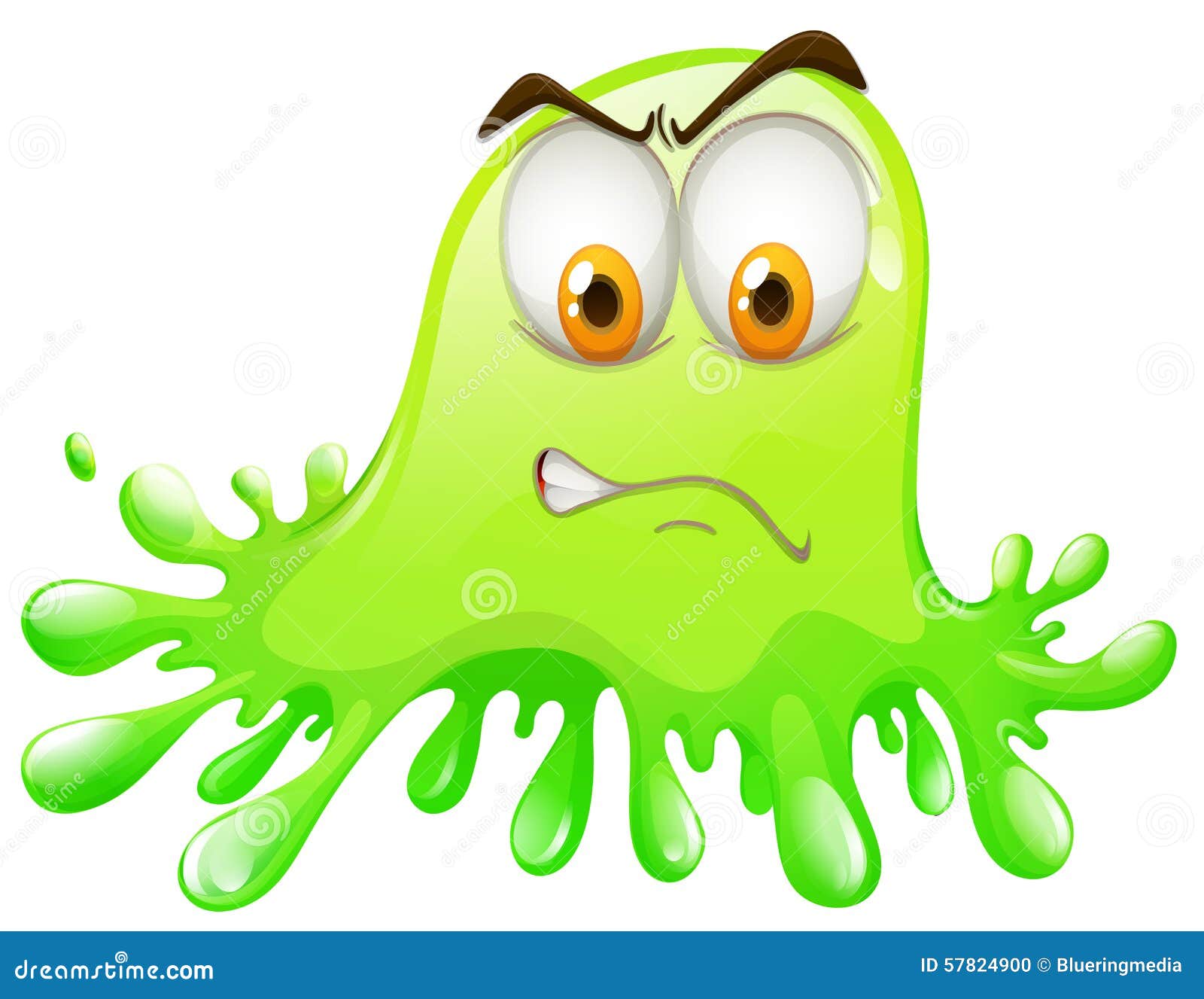 Green Splash with Angry Face Stock Vector - Illustration of splash ...