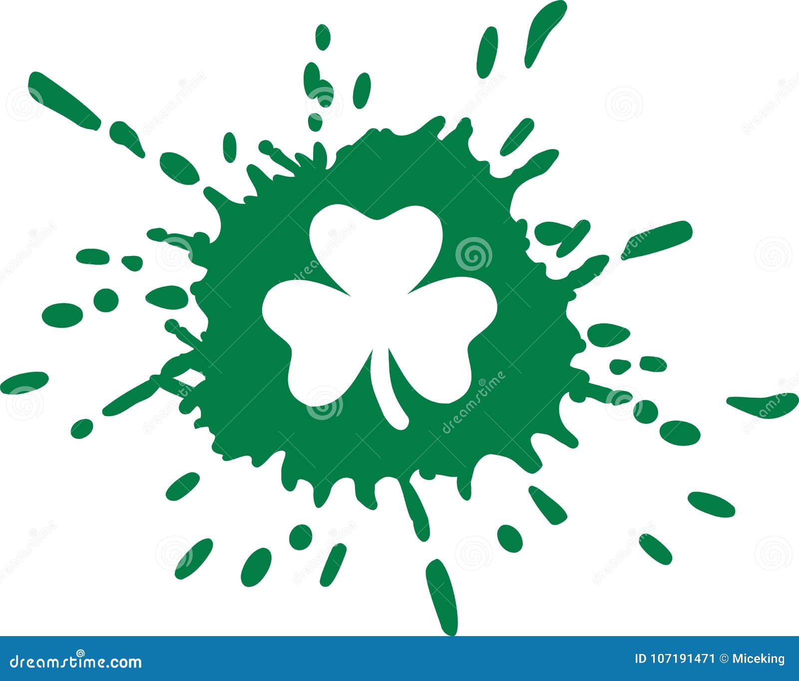 Green Splash With Stamped Shamrock Stock Vector Illustration Of