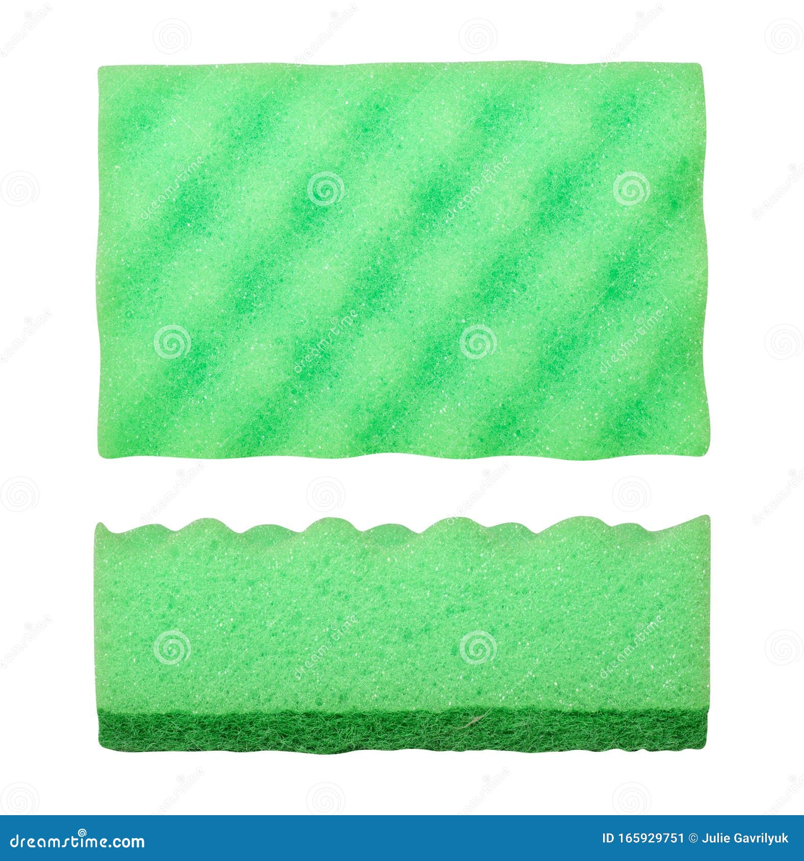 Green Sponge for Dishwashing Isolated on a White Background Stock Image ...