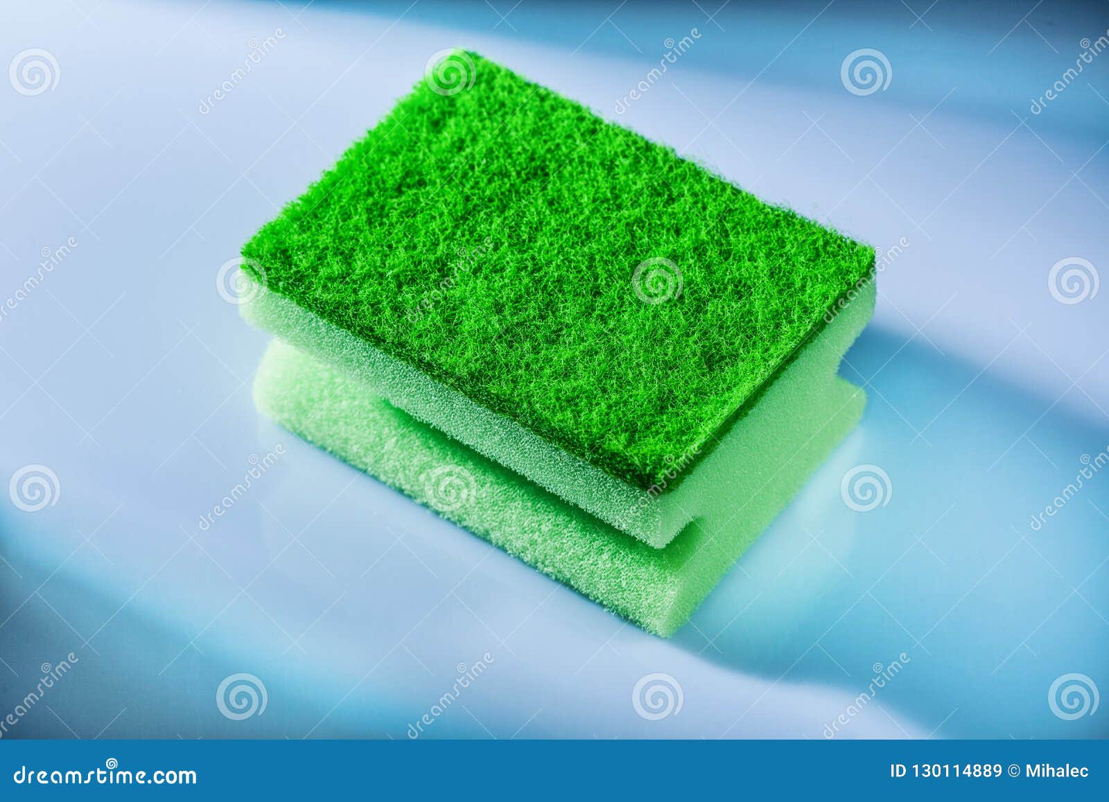 Green Sponge on White Background Stock Image - Image of surface ...