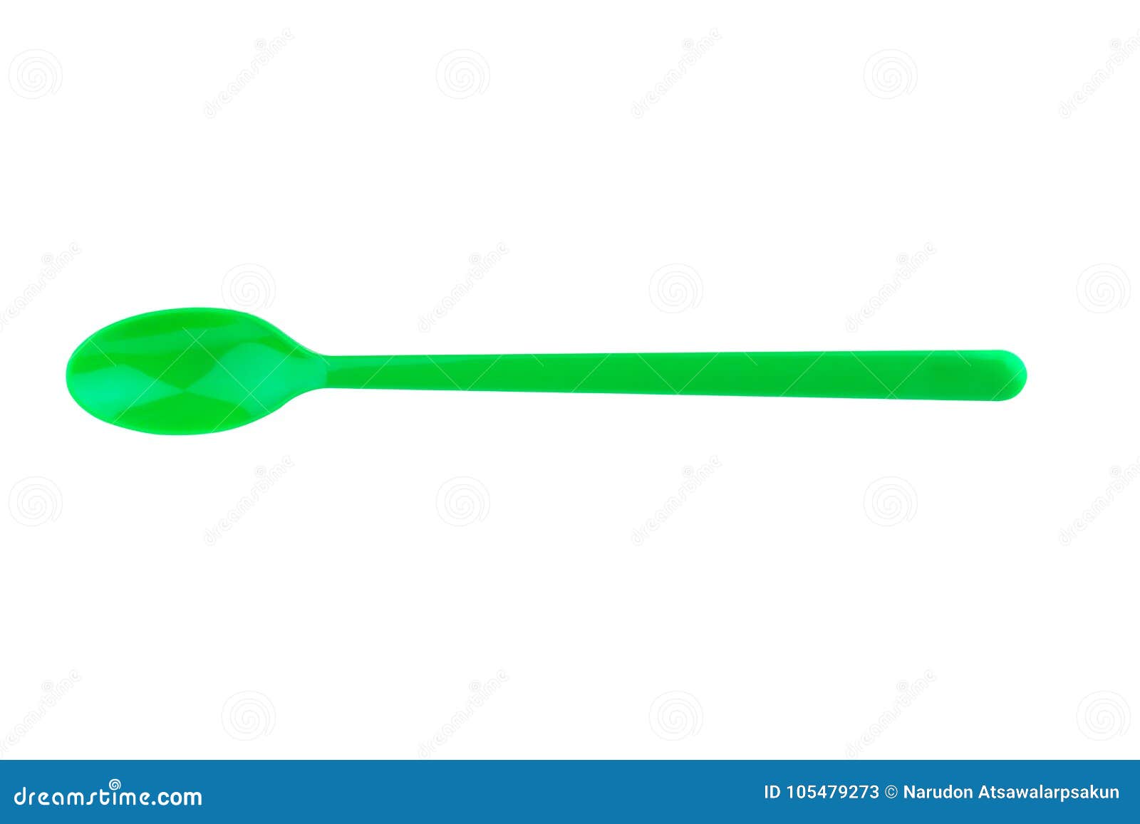 Green Spoon Plastic Isolated on White Background Stock Image - Image of ...