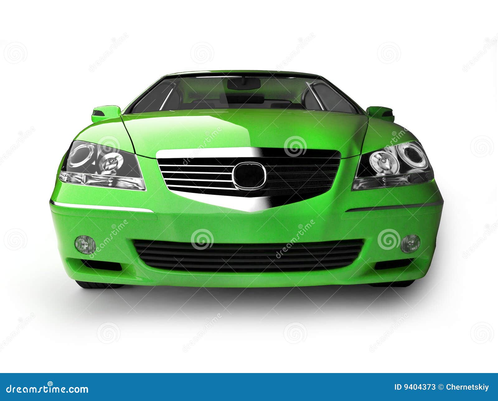 Green sport car front view stock image. Image of machine - 9404373