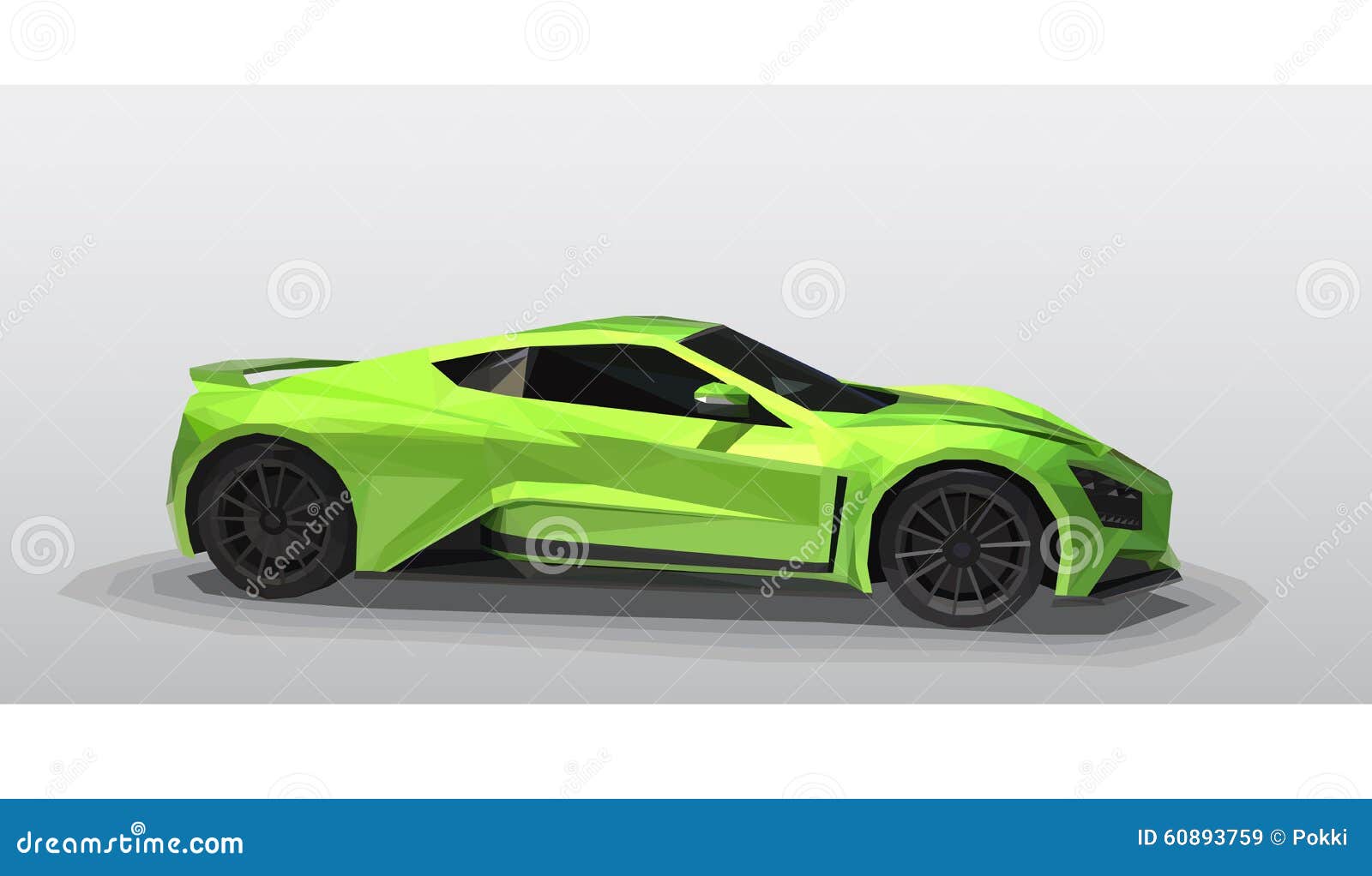 Green Sport Racing Car, Side View, Fast Motor Racing Bolid Vector ...