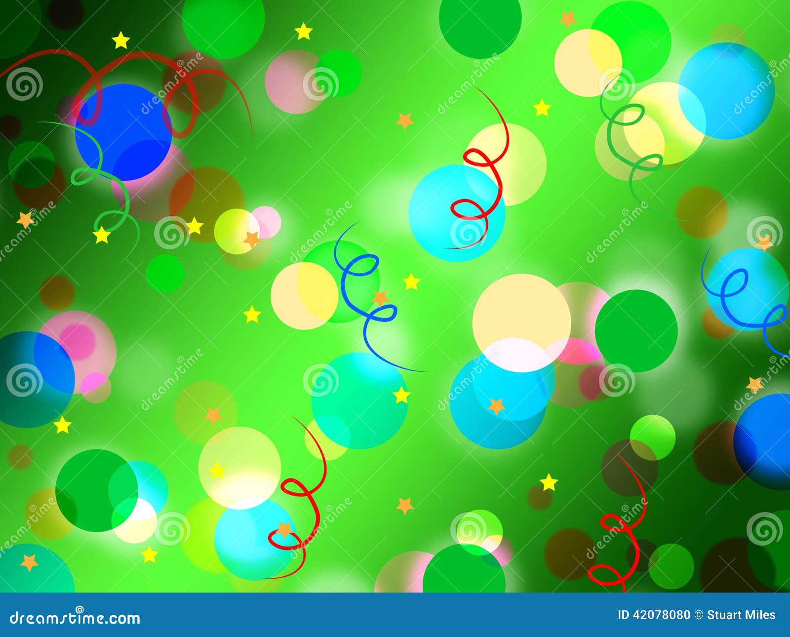 Green Spots Background Means Light Circles and Curls Stock Illustration ...
