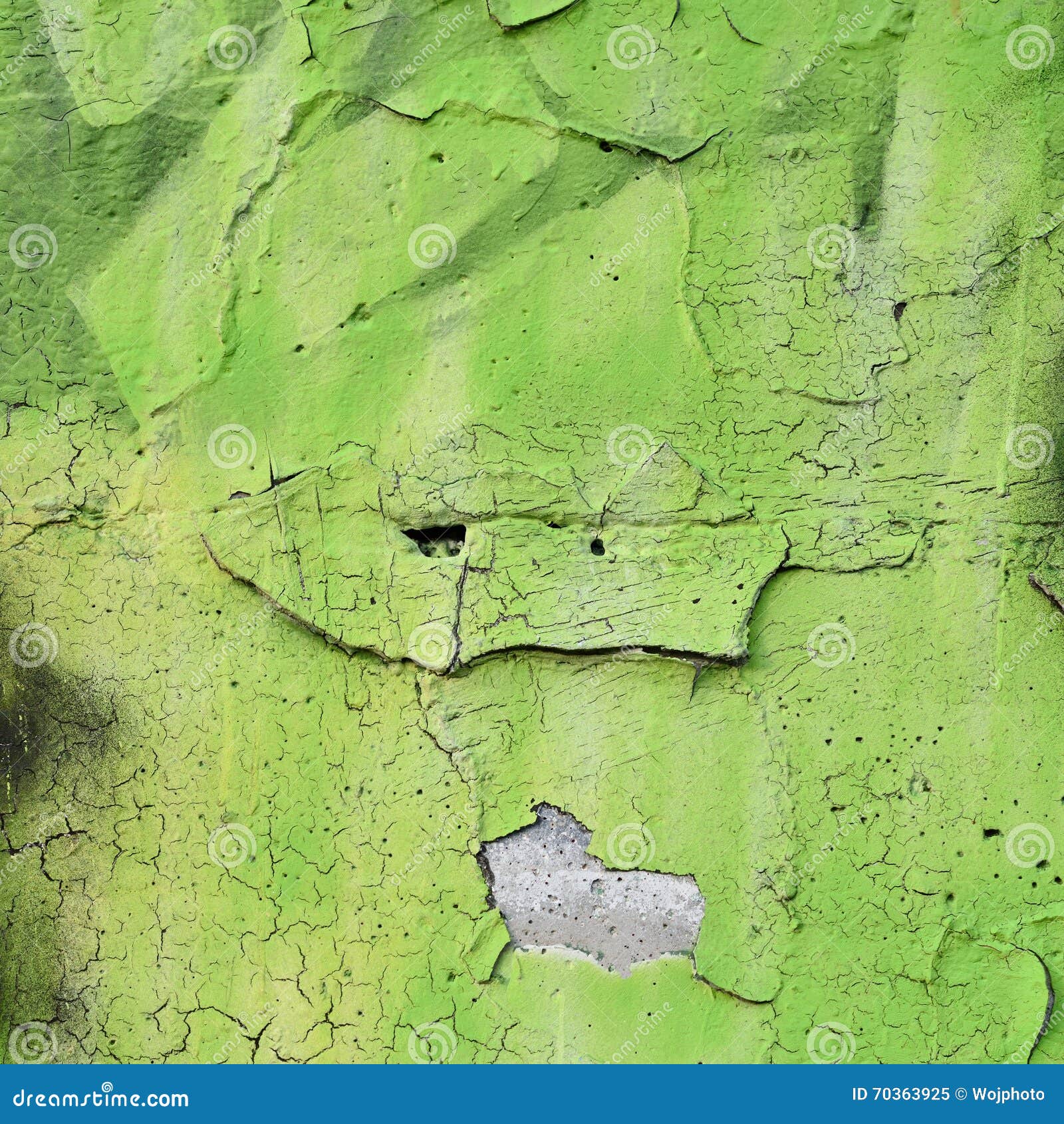 Green Sprayed Surface on an Old Flaky Wall Stock Image - Image of ...