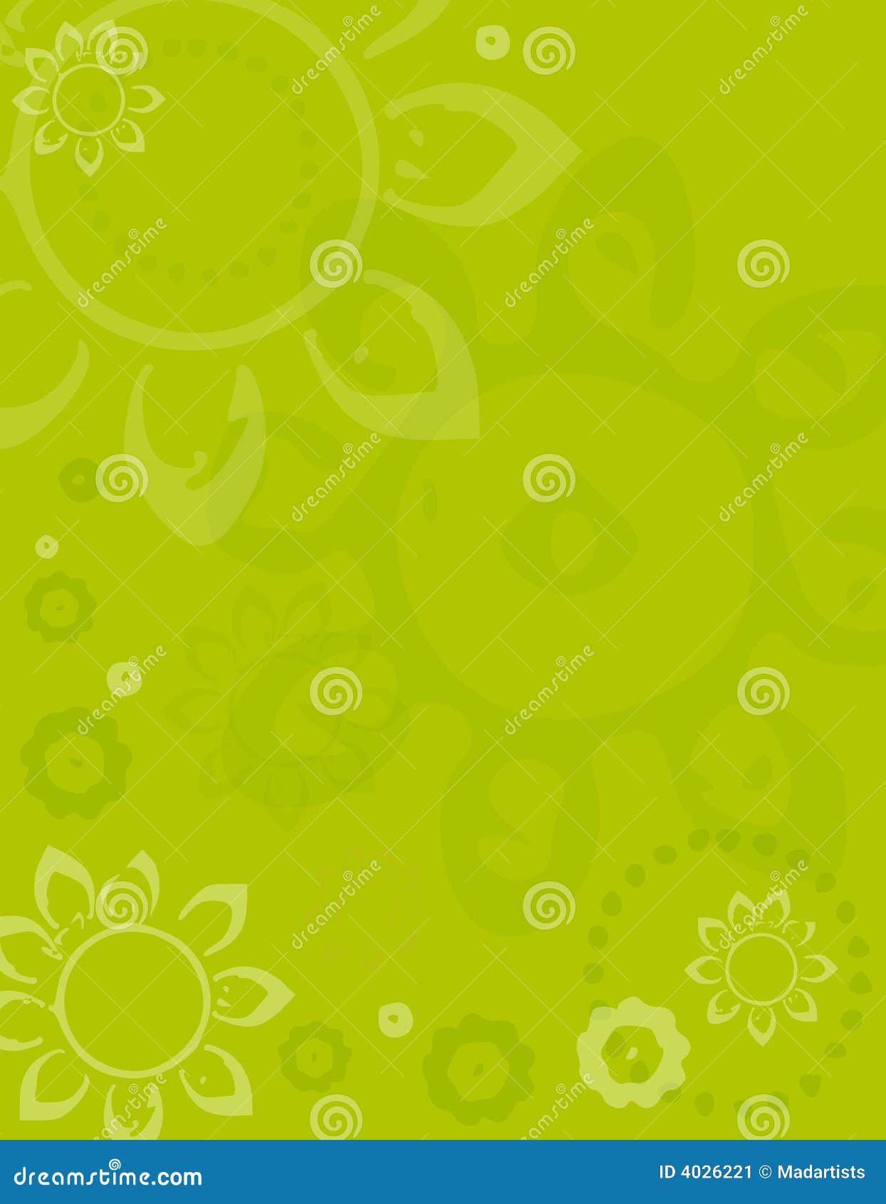 Green Spring Artsy Flower Background Stock Illustration - Illustration ...