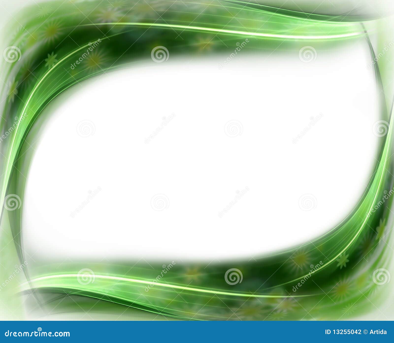 Green Spring Floral Wavy Border Stock Illustration - Illustration of ...