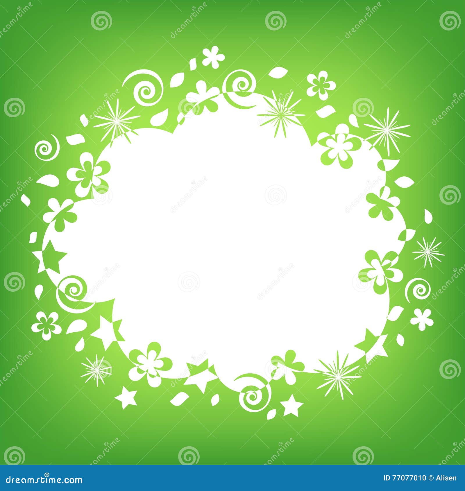 Green spring frame, vector stock vector. Illustration of beauty - 77077010
