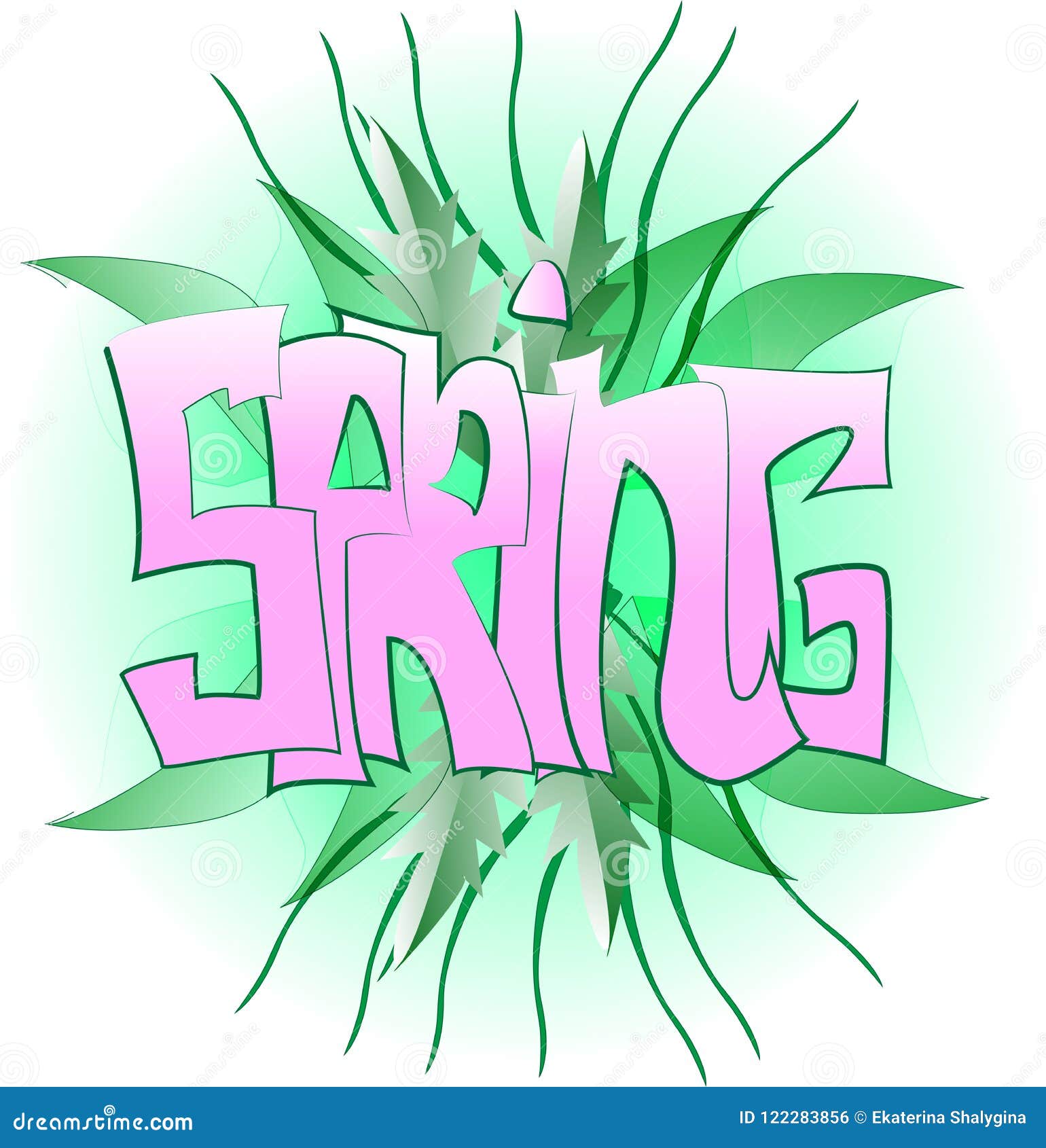 Spring Graffiti In Pastel Colors Vector Illustration | CartoonDealer ...